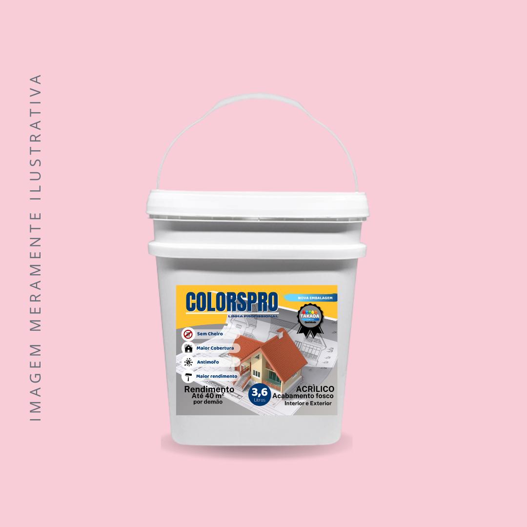 Tinta acrílica Colorspro 3,6 Litros Rosa | Tintas |Takada Tintas