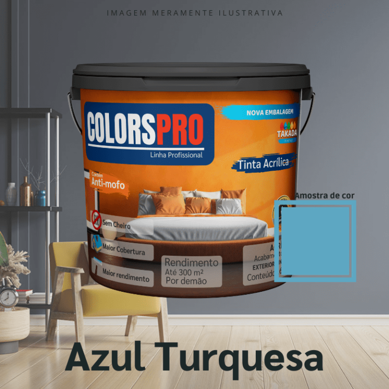 Tinta Acrílica Azul Turquesa Exterior x Interior 18 litros | Tintas ...